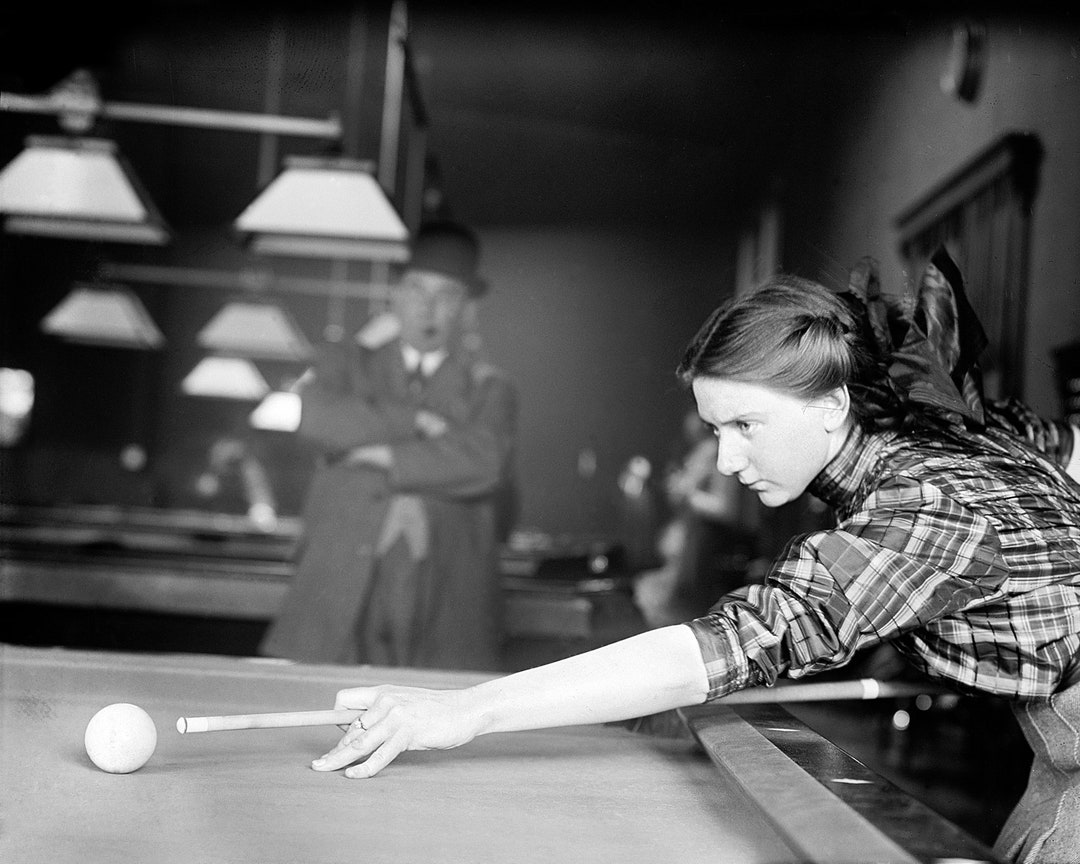 Billiards Champ, 1910. Vintage Photo Reproduction Print. Black & White ...