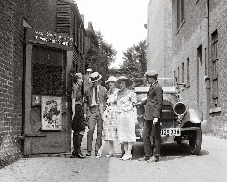 The Krazy Kat Speakeasy, 1921. Vintage Photo Reproduction Print. Black ... The Krazy Kat Speakeasy, 1921. Vintage Photo Reproduction Print. Black ...
