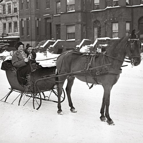 Sled Ride 1912. Vintage Photo Reproduction Poster Print. - Etsy