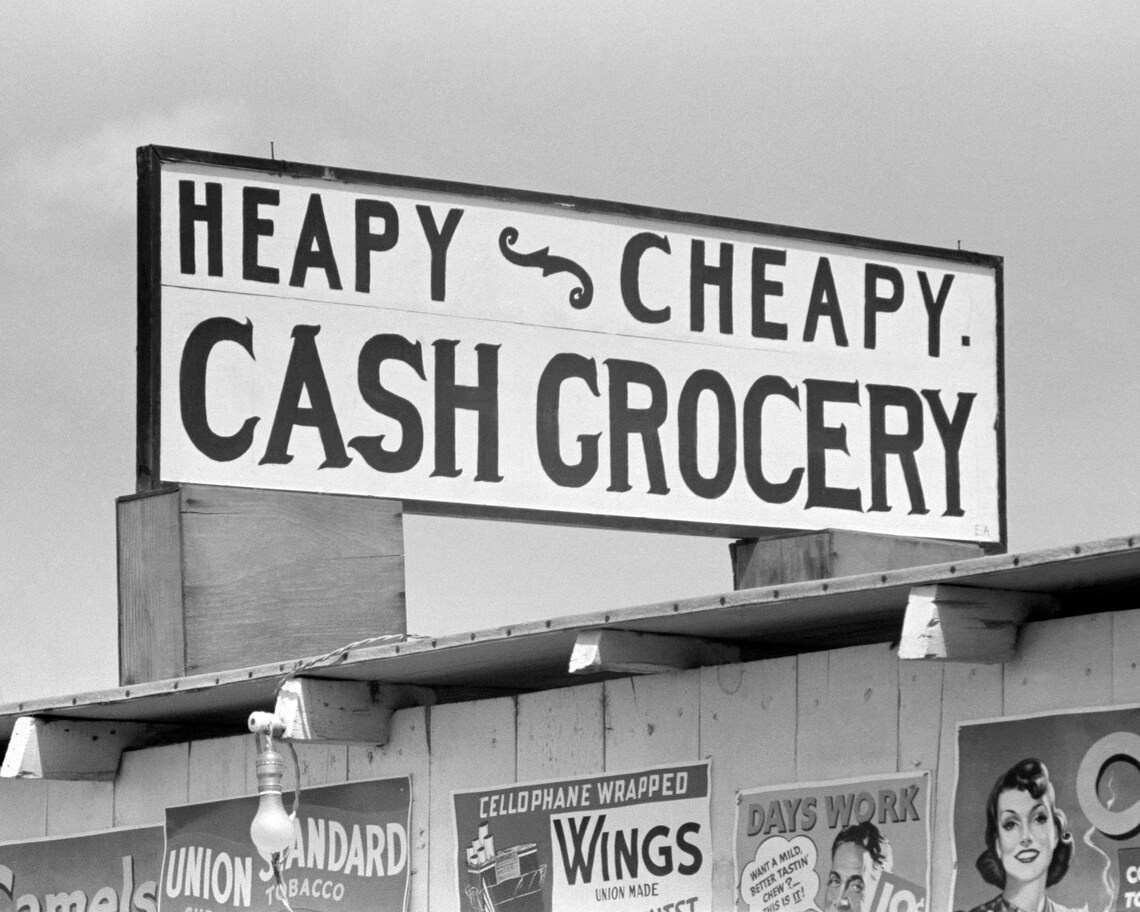 Grocery Sign 1939. Vintage Photo Reproduction Poster Print. - Etsy
