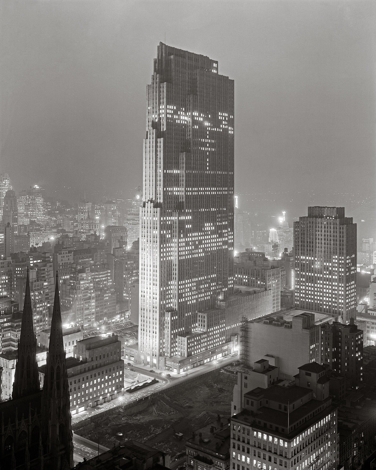 Rockefeller Center, 1933. Vintage Photo Reproduction Print. Black ...