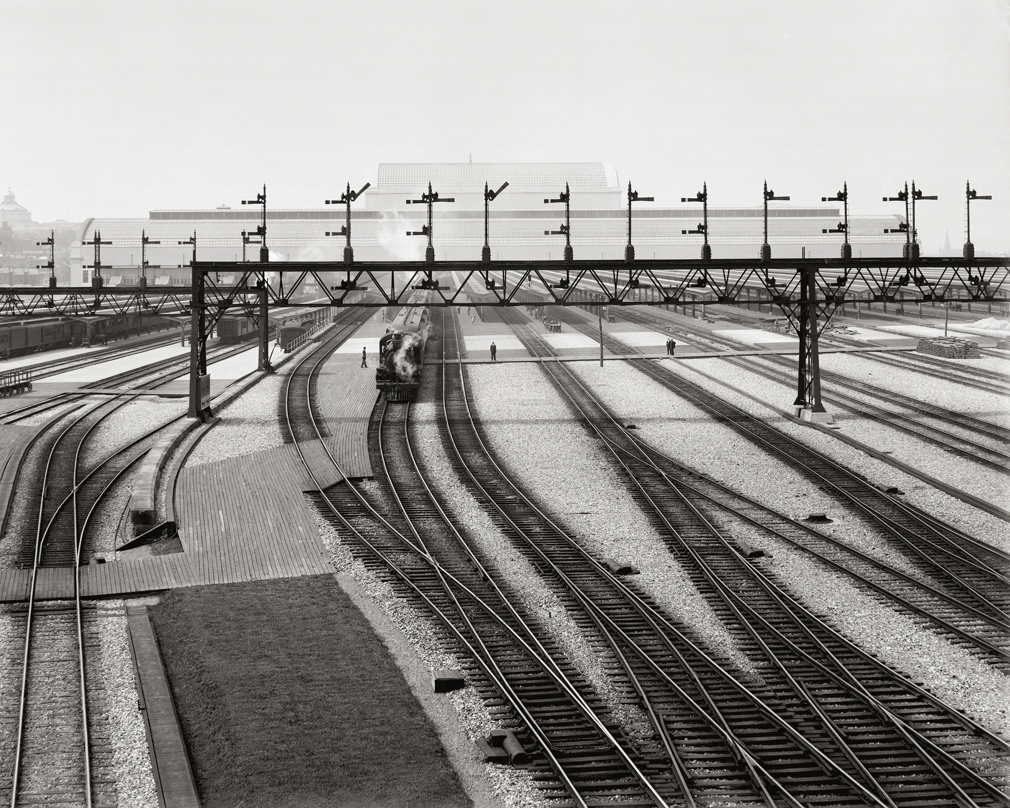Railroad Switch Yard, 1907. Digital Photo Download. Vintage Black ...