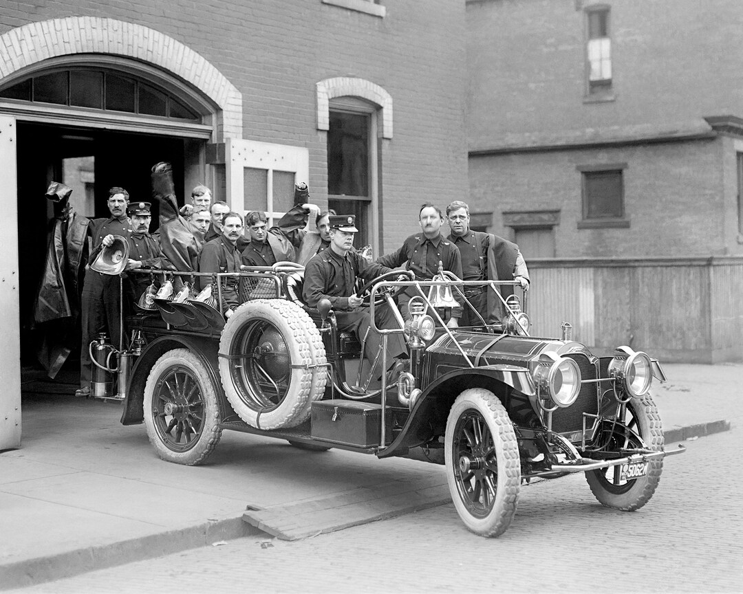 Fire Squad, 1911. Digital Photo Download. Vintage Black & White ...