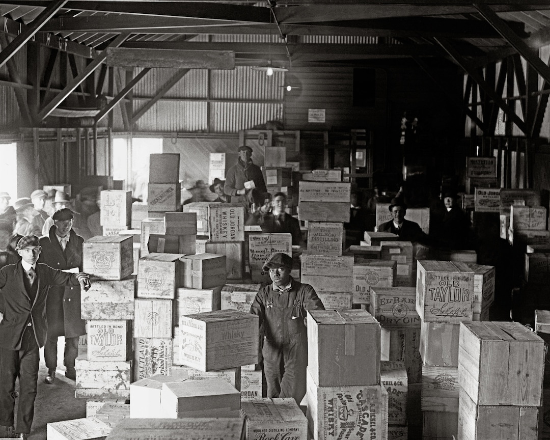 Bootleg Whiskey Warehouse, 1920. Vintage Photo Reproduction Print ...