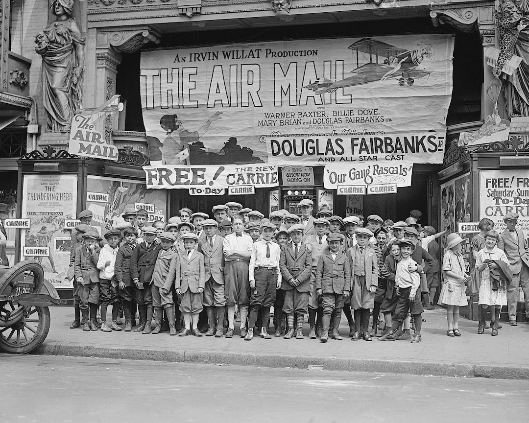 Children at the Movies, 1925. Digital Photo Download. Vintage Black ...
