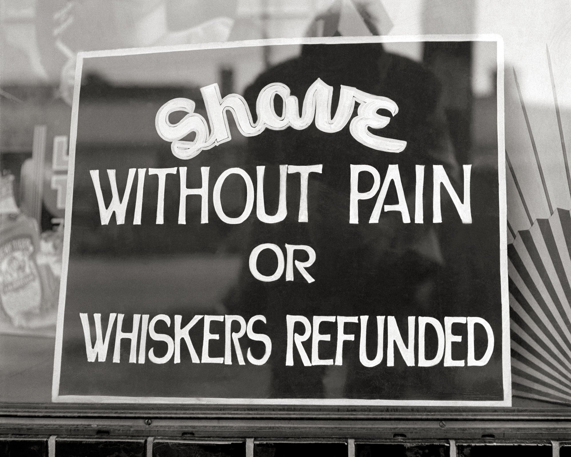 Barber Shop Sign, 1942. Digital Photo Download. Vintage Black & White ...