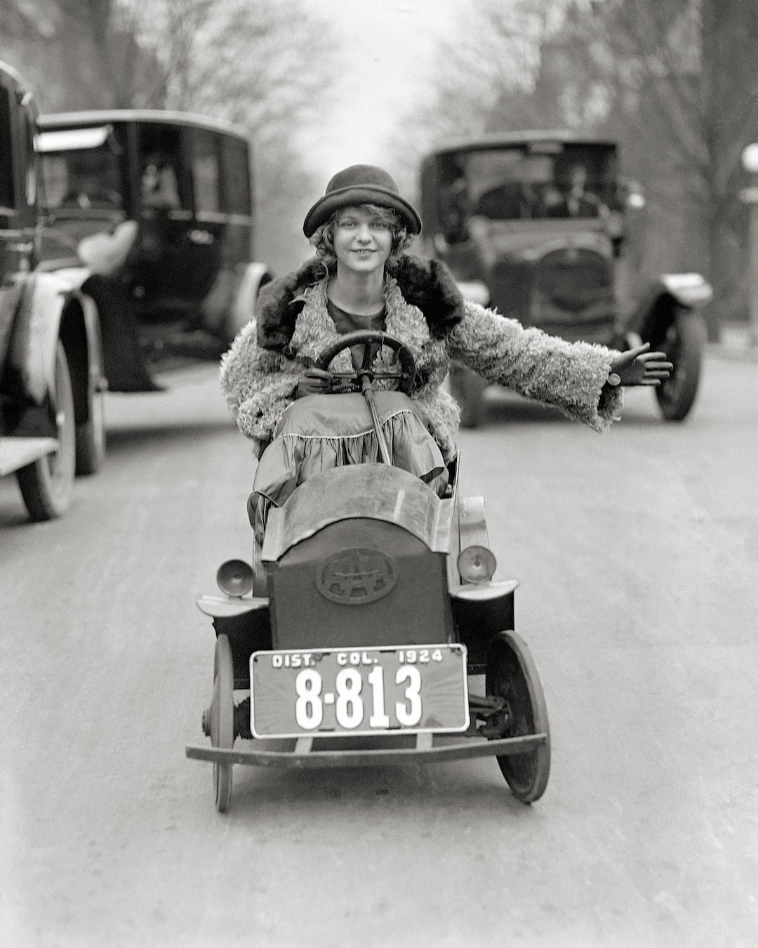 Flapper Driving Pedal Car, 1924. Vintage Photo Reproduction Print ...