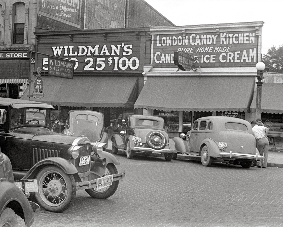 Candy and Ice Cream Shop, 1938. Digital Photo Download. Vintage Black ...
