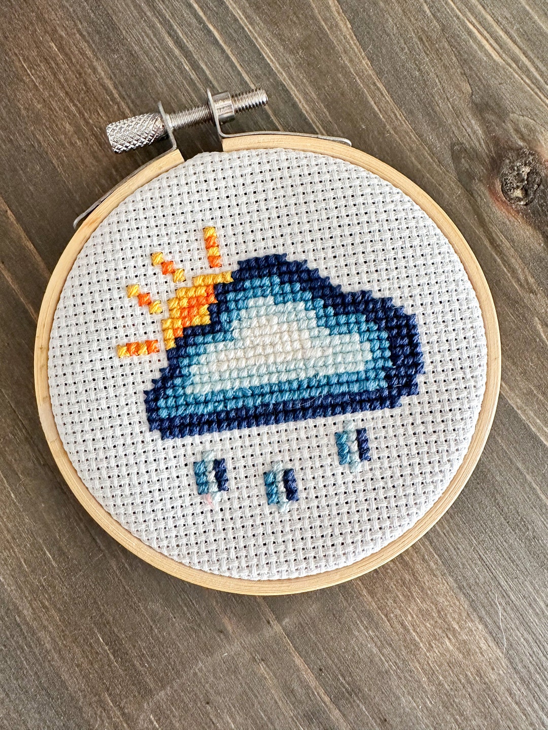 Sun & Cloud Mini Cross Stitch Pattern PDF for Instant Download Pictured ...