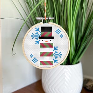 Snowman Cross Stitch Pattern – Mini Holiday Ornament (PDF Pattern, 3 ...