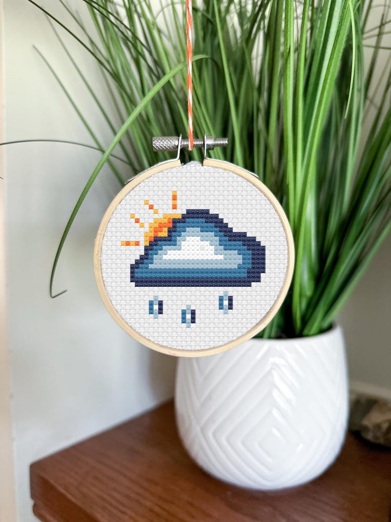 Sun & Cloud Mini Cross Stitch Pattern PDF for Instant Download ...