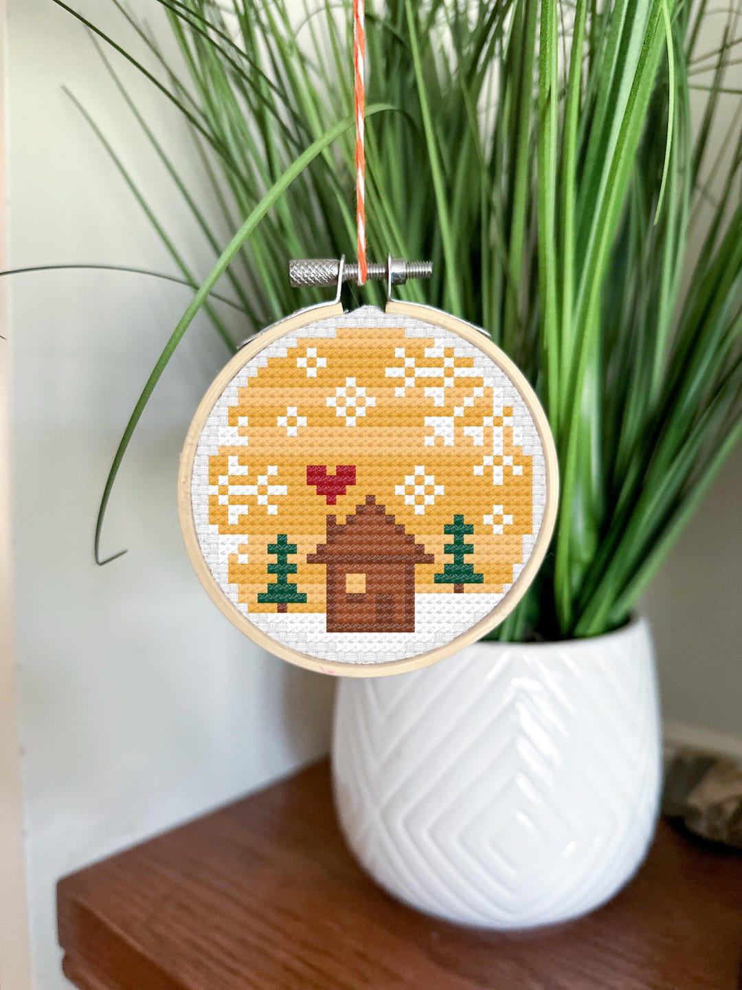 Autumn House Mini Cross Stitch Pattern - 3 Inch Hoop (PDF Pattern) - Etsy