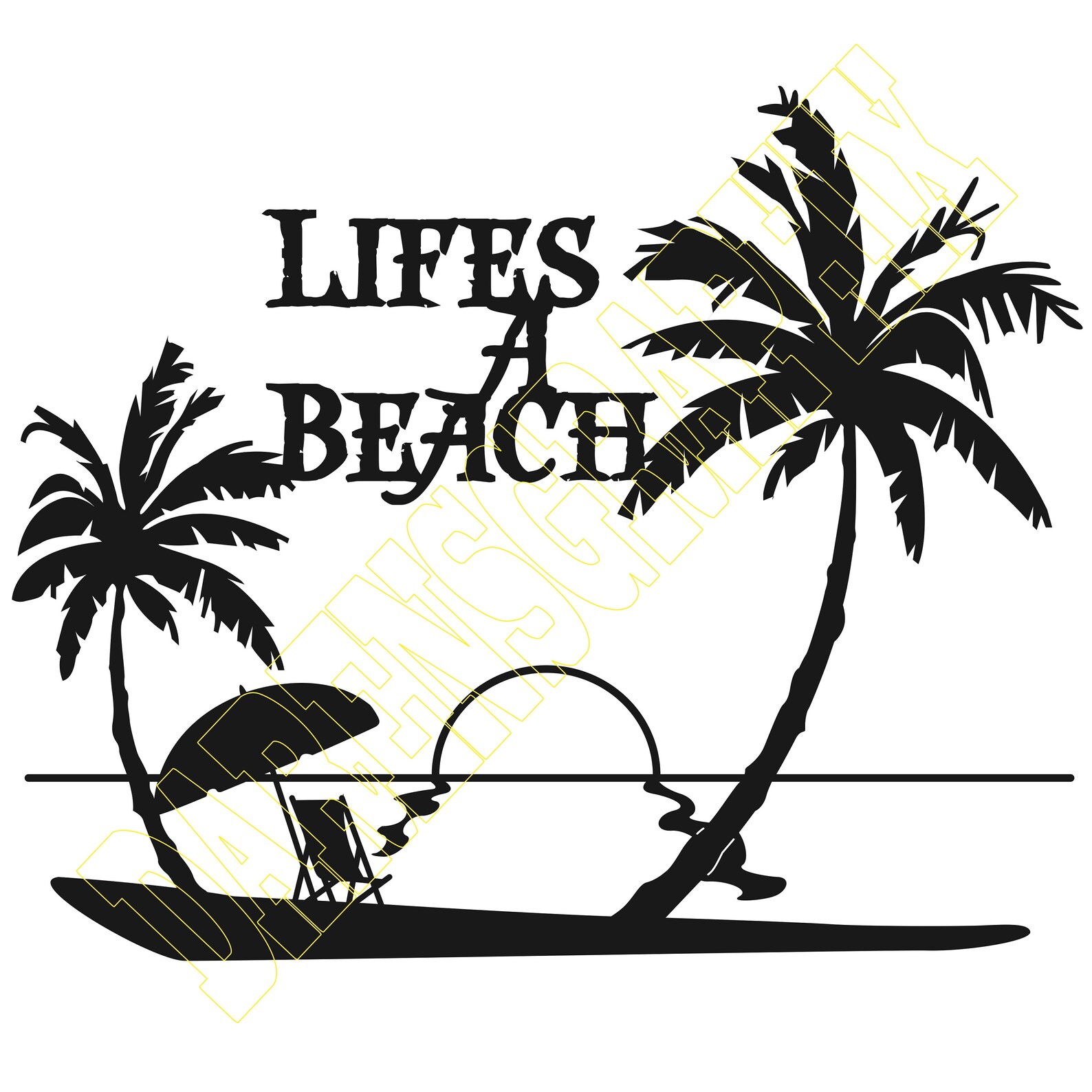 DXF File "lifes a Beach" - Etsy