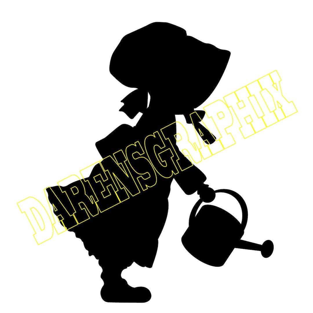 DXF File of a Little Girl With a Watering Can for Use With a CNC ...