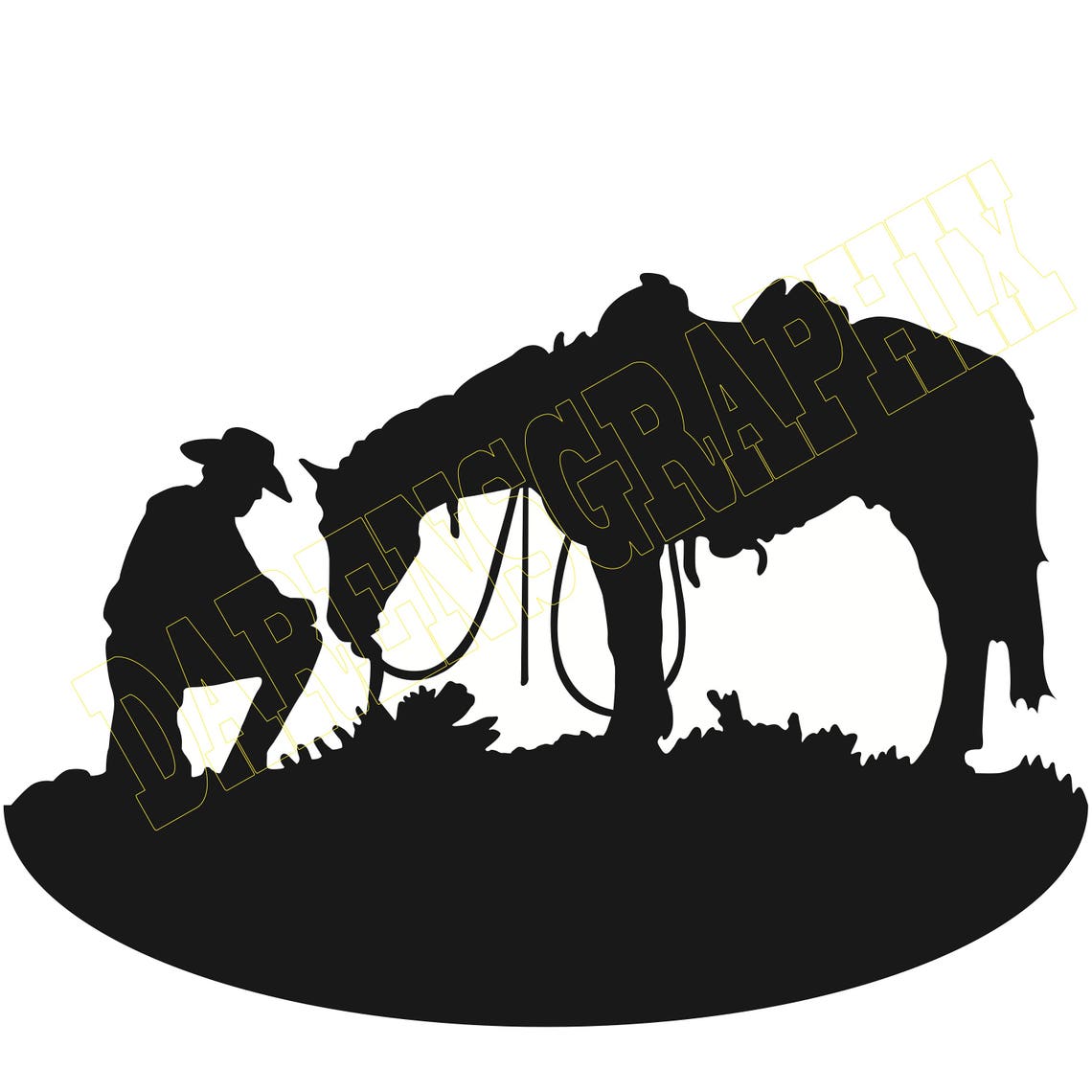 DXF File cowboy and Horse - Etsy