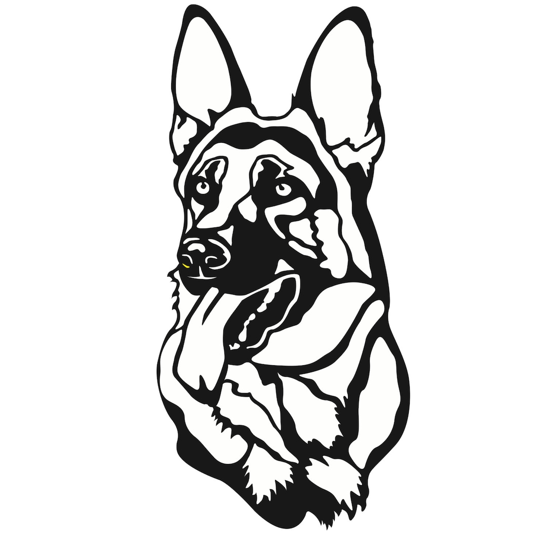 DXF File of a German Shepherd for Use With a Cmc Machine - Etsy