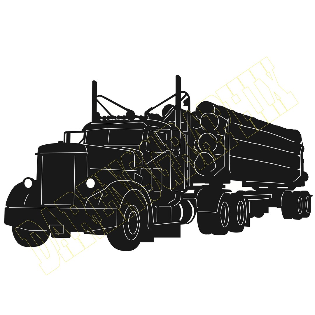 DXF File log Truck - Etsy