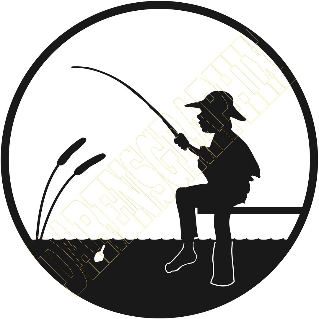 DXF File "fishing off the Dock" - Etsy