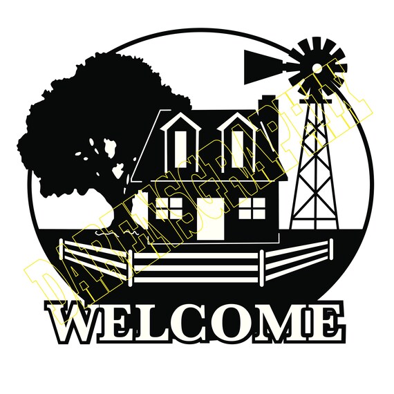 DXF File welcome Farm - Etsy