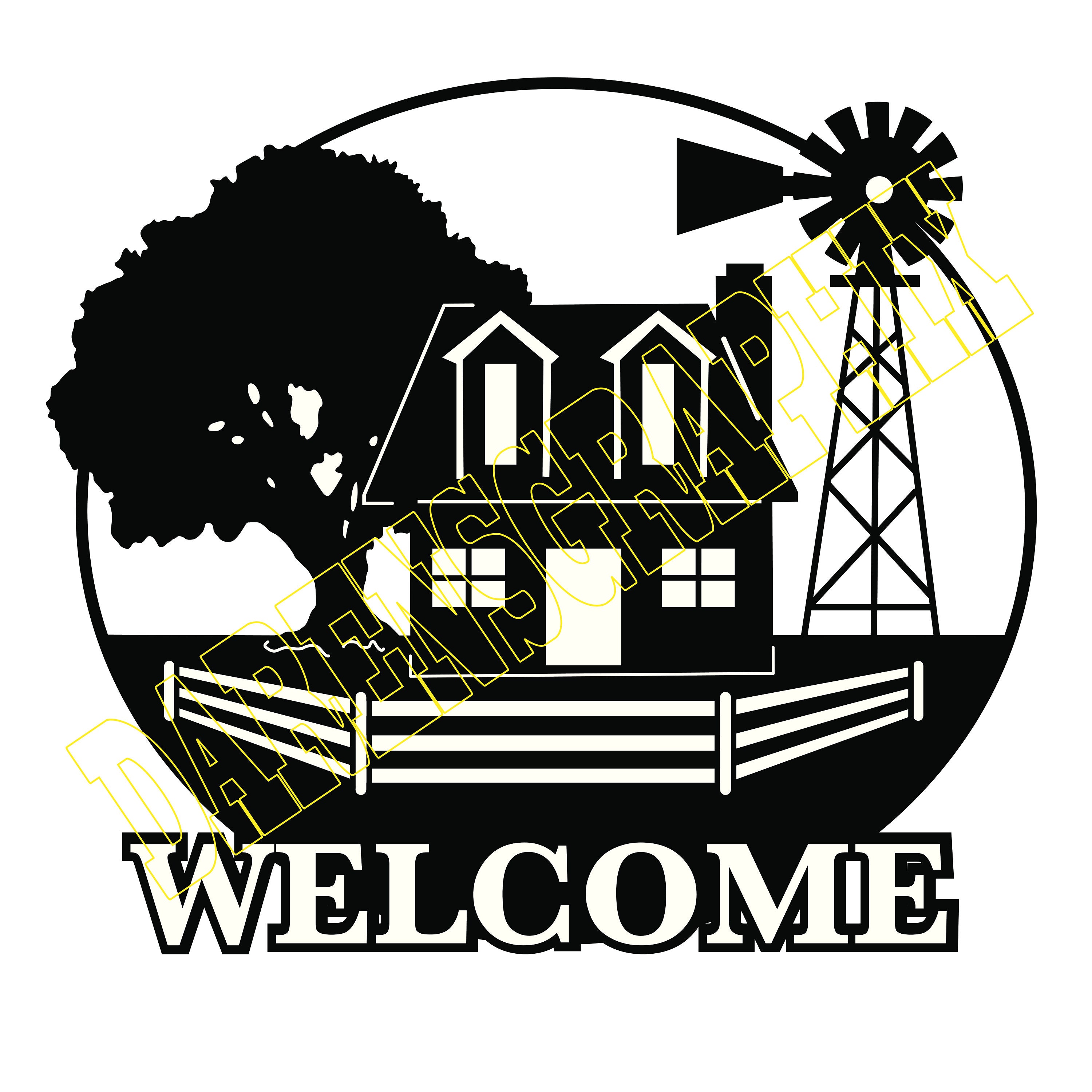 DXF File "welcome Farm" - Etsy