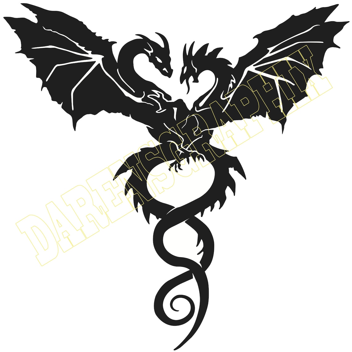 DXF File dragons - Etsy