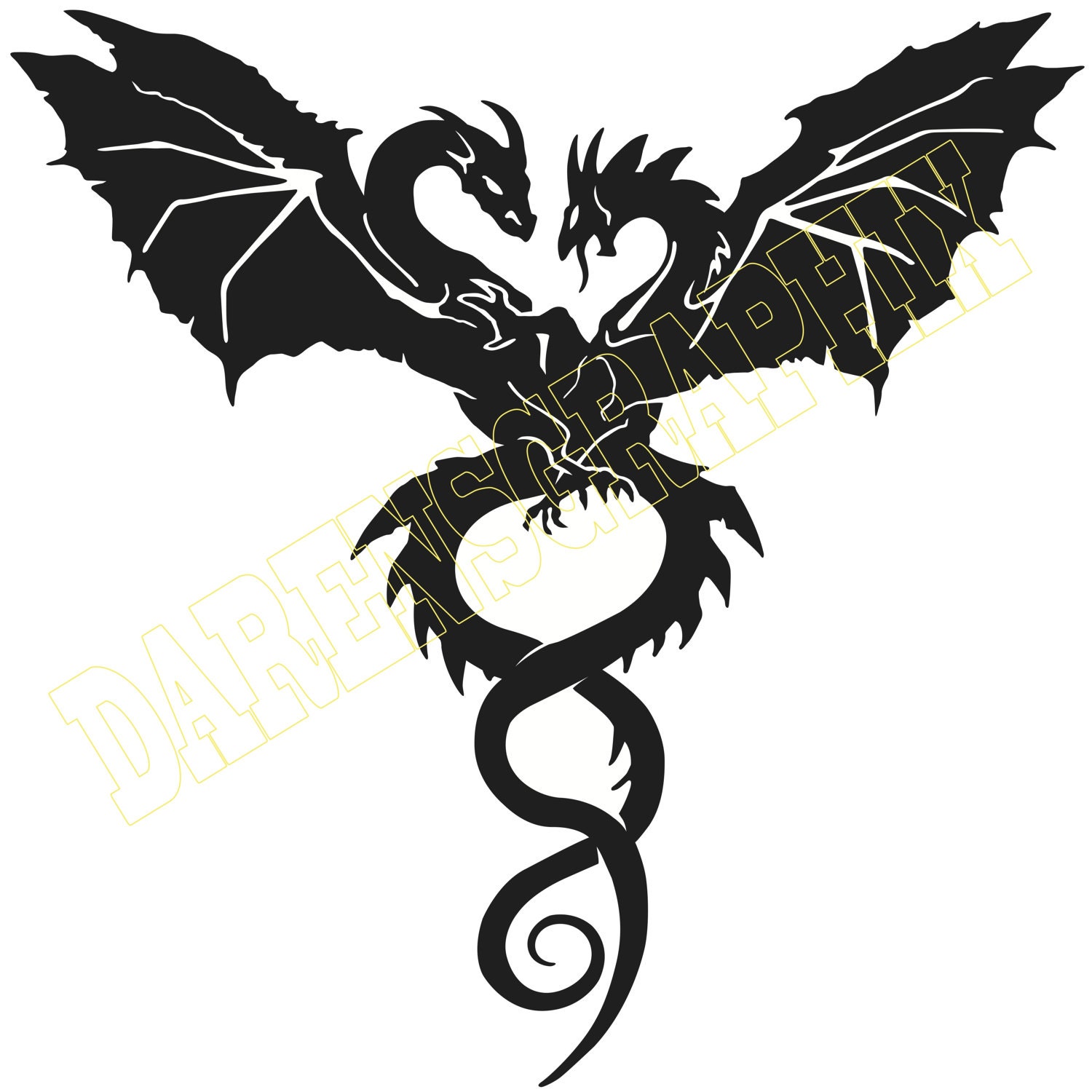 DXF File dragons - Etsy