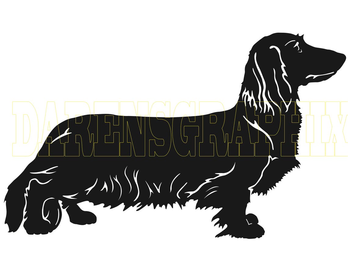 DXF File "long Haired Weiner Dog" - Etsy