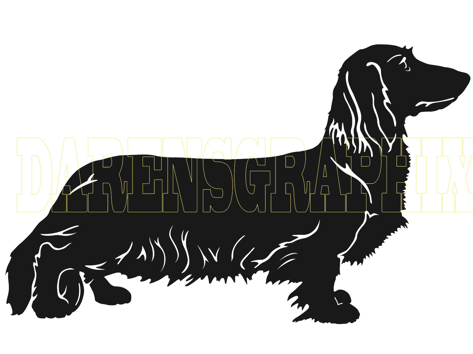 DXF File "long Haired Weiner Dog" - Etsy