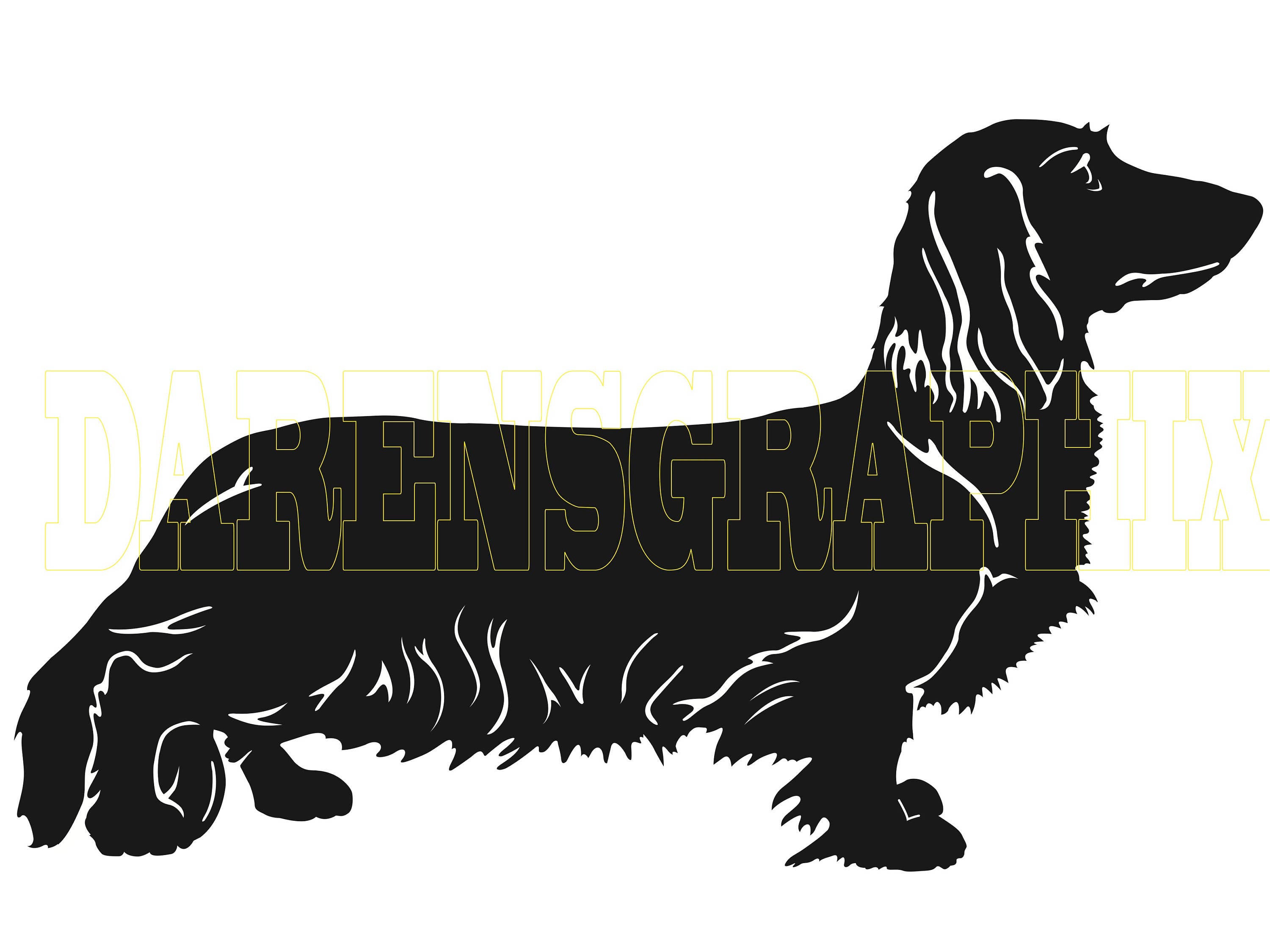 DXF File "long Haired Weiner Dog" - Etsy
