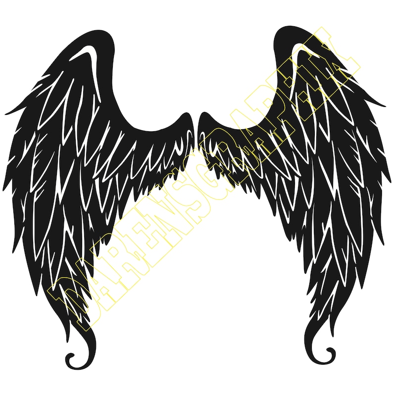 Dxf File Angel Wings Etsy