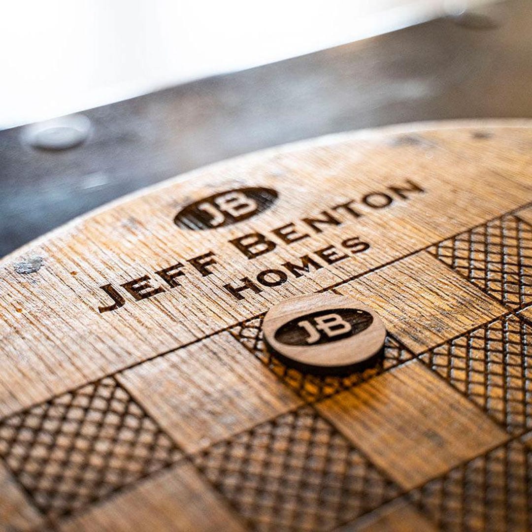 Tennessee Whiskey Barrel Checkerboard Side Table Custom Logo and ...