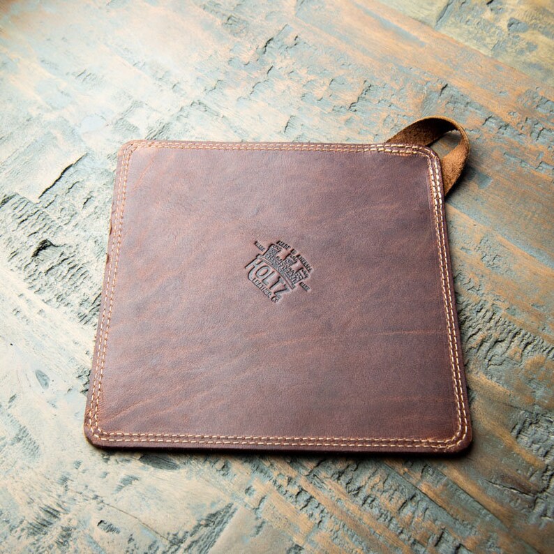 Personalized Leather Trivet Potholder Kitchen Accessories | Etsy