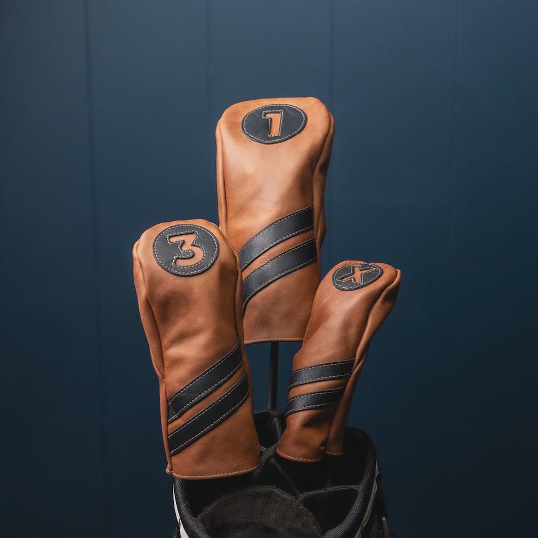 Personalized Fine Leather Golf Club Head Covers - Gift for Golfers ...