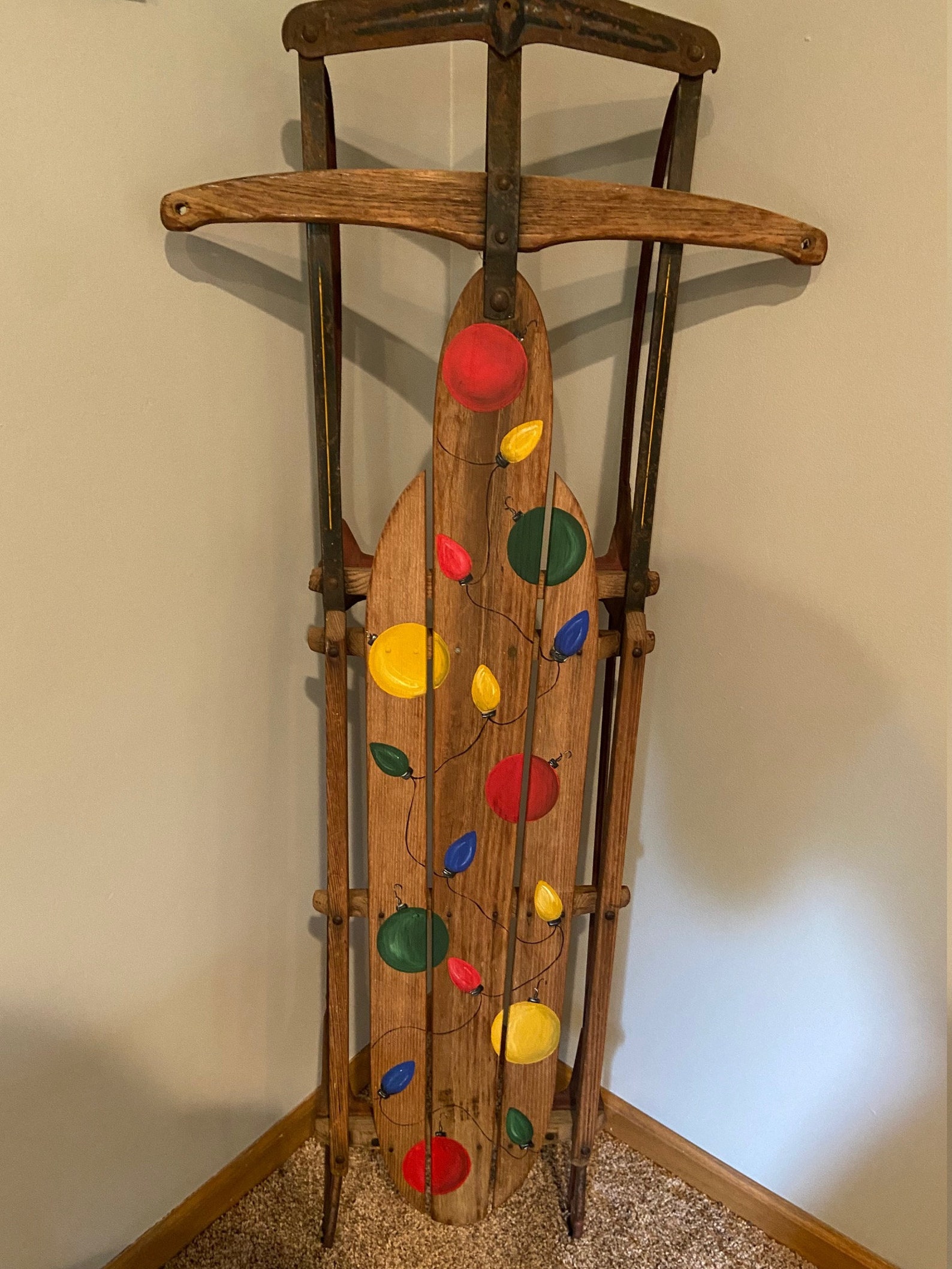 Vintage Metal Runner Children's Sled With Hand Painted | Etsy