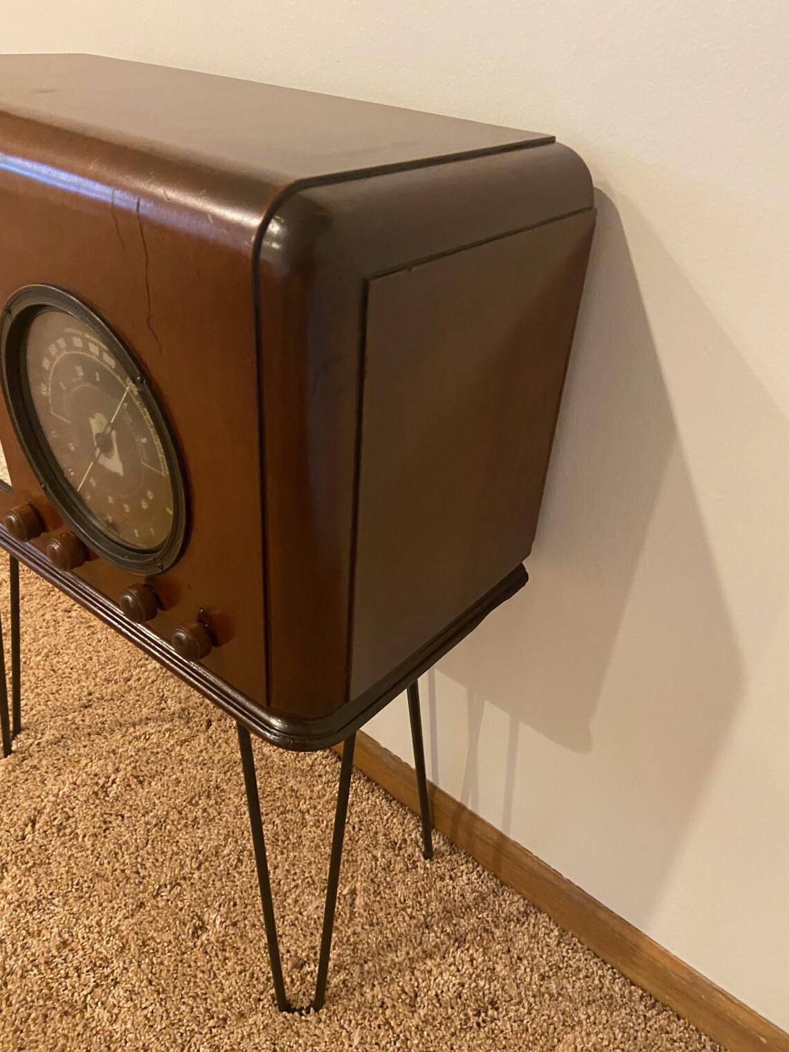 Vintage American Broadcast Radio on Cast Iron Legs - Radio No Longer ...