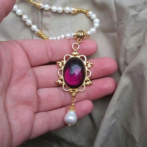 Purple and Gold Filigree Necklace - Etsy