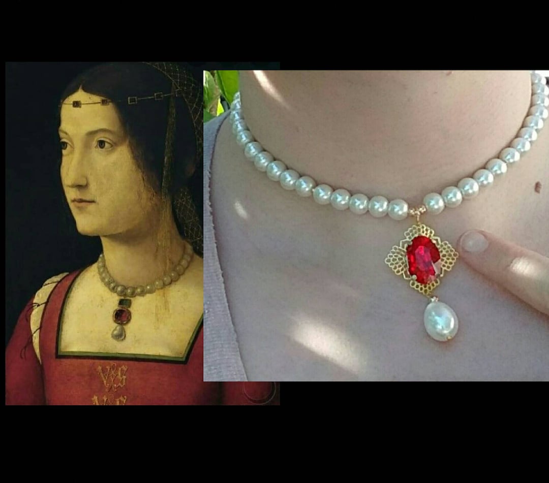 Glass Pearl and Gold Choker--painting Inspired! - Etsy