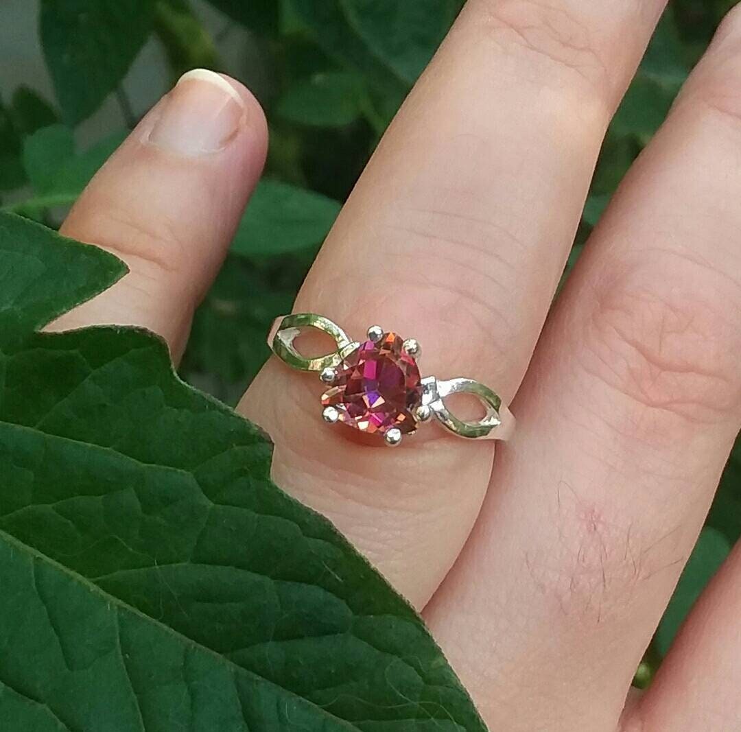 Mystic Sunset Topaz and Sterling Silver Ring, Size 7 - Etsy