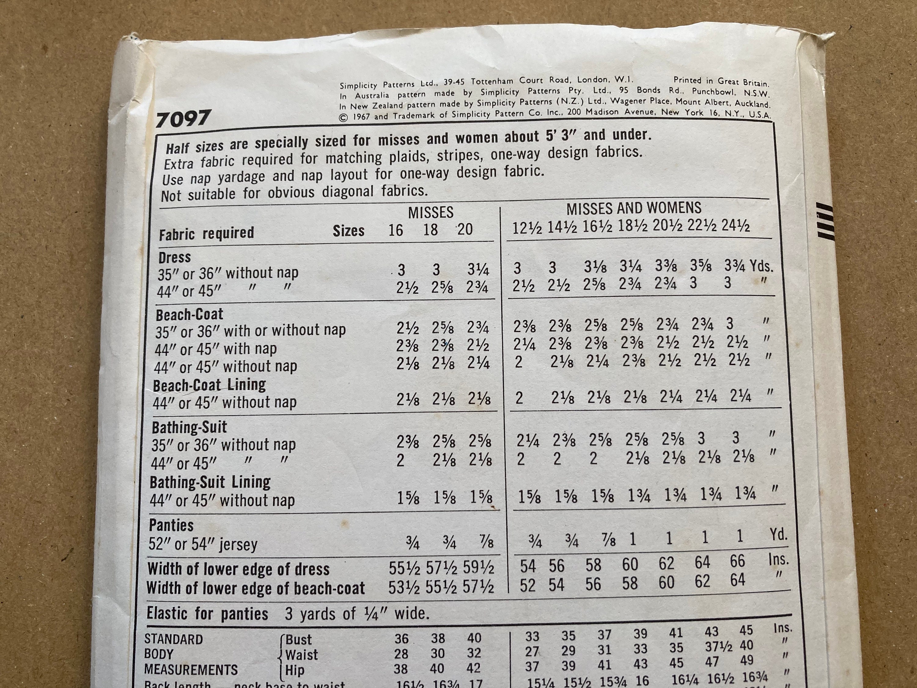 VINTAGE SIMPLICITY 60's Women's Beach Dress / Coat & Bathing Suit ...