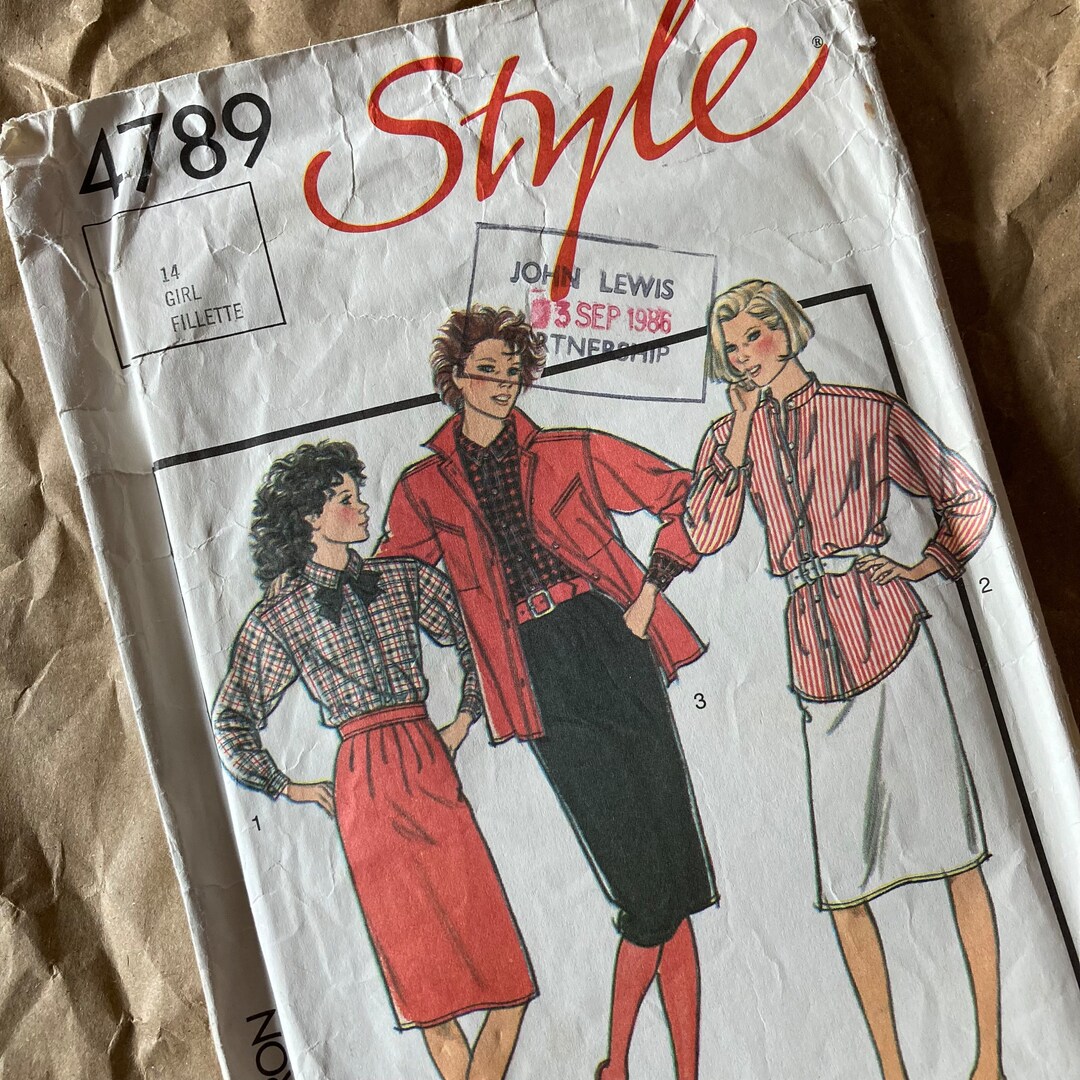 VINTAGE STYLE 80's Oversized Jacket, Shirt & Pencil Skirt Sewing ...