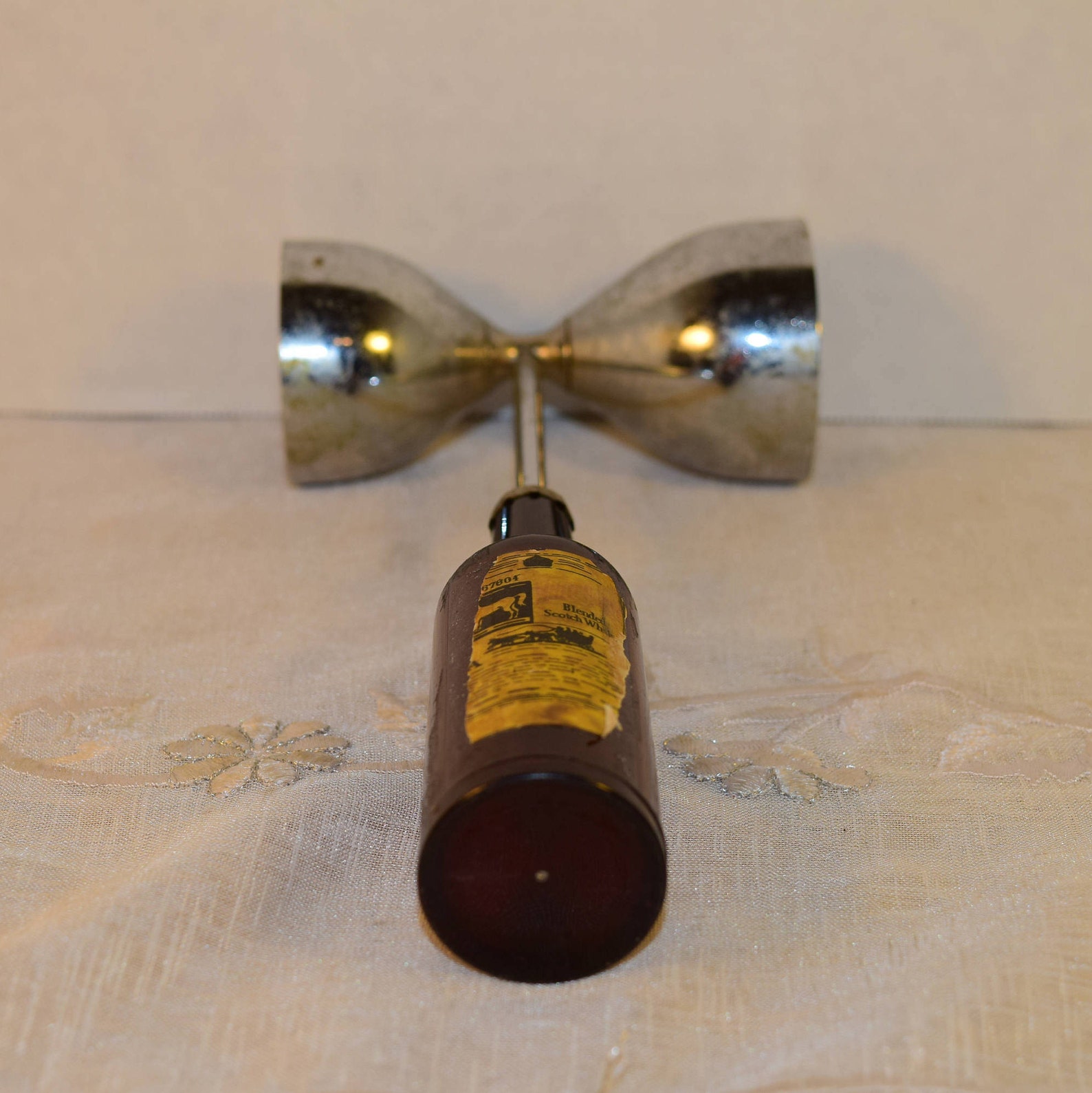 Bottle With Dice Double Jigger Vintage Whisky Bottle Cocktail - Etsy