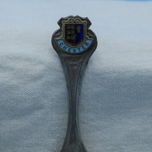 Chester Coat of Arms Souvenir Spoon Vintage Enamel Chester Crest Sugar ...