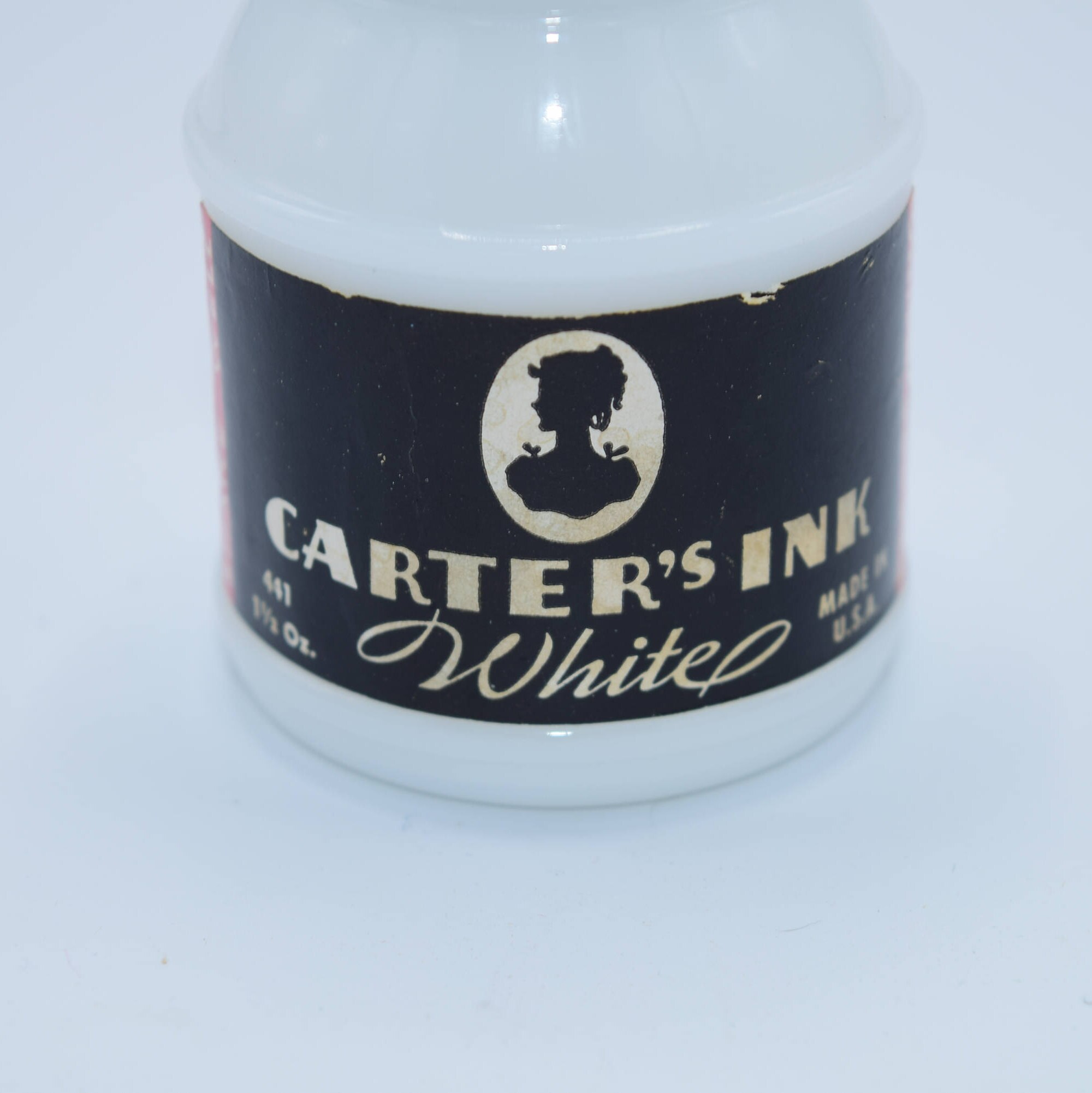 Carter's Ink White Bottle Vintage Early White Out 441 Screw Top Inkwell ...