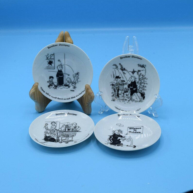 Brother Juniper Publishers Syndicate Plates Set of 4 Vintage 1958 ...