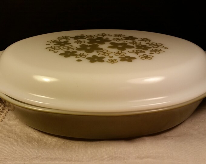 Spring Blossom Pyrex 1 Quart Divided Serving Dish Divided Vintage Pyrex ...