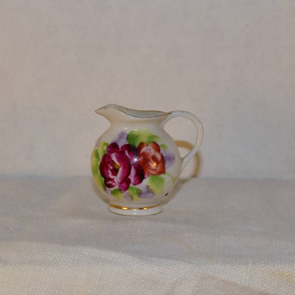 Miniature Porcelain Floral Pitcher Vintage Dollhouse Pink | Etsy
