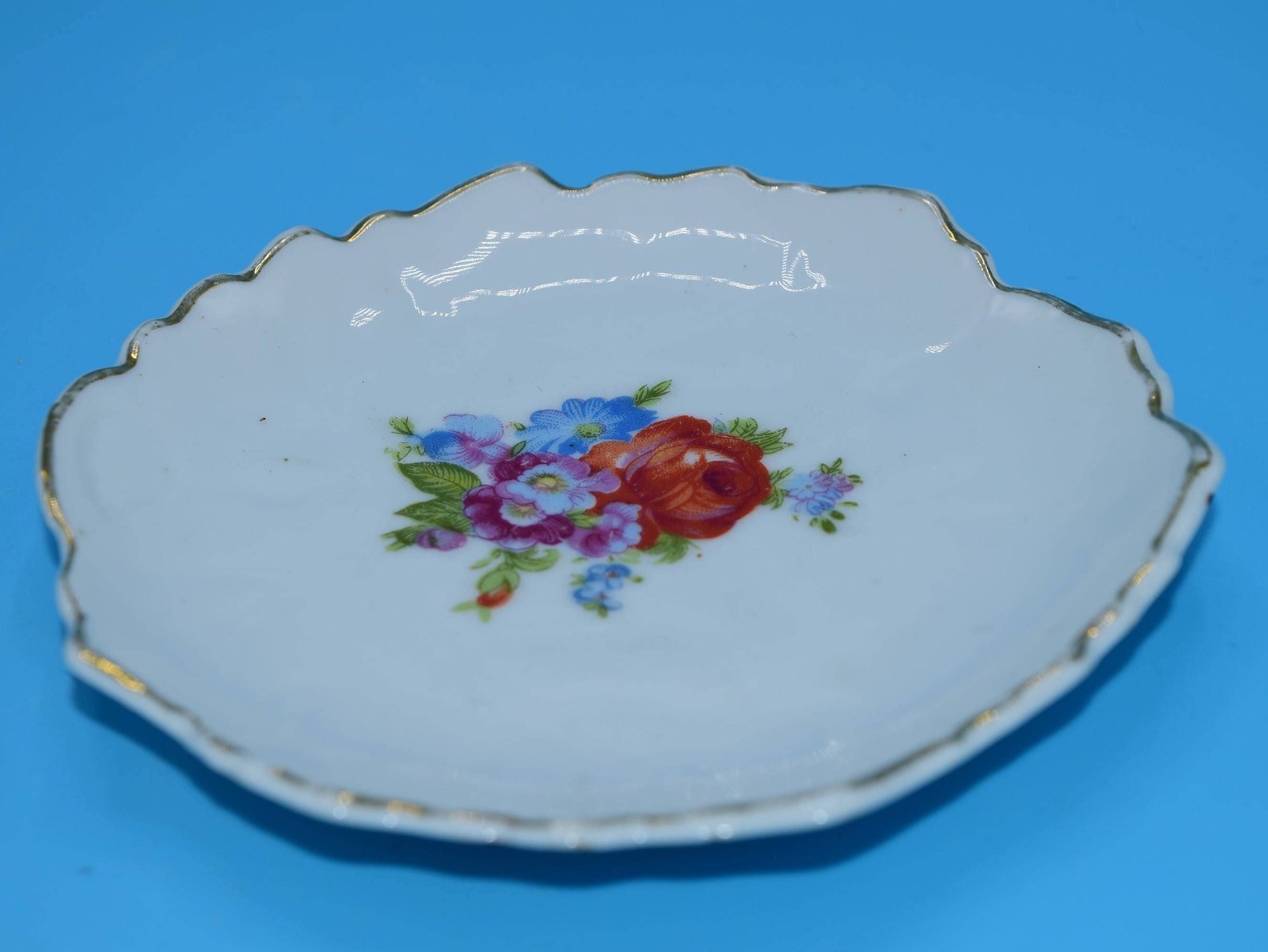 Bon Bon Plate Vintage Hand Painted Made in Japan Leaf Shaped | Etsy