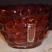 Cranberry Flash Glass Sugar Bowl Double Handle Vintage Diamond Block ...