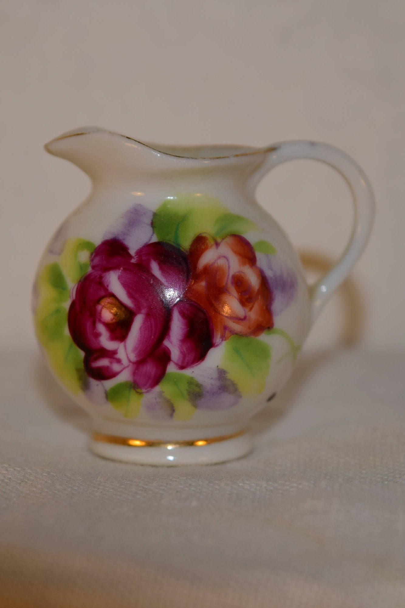 Miniature Porcelain Floral Pitcher Vintage Dollhouse Pink | Etsy