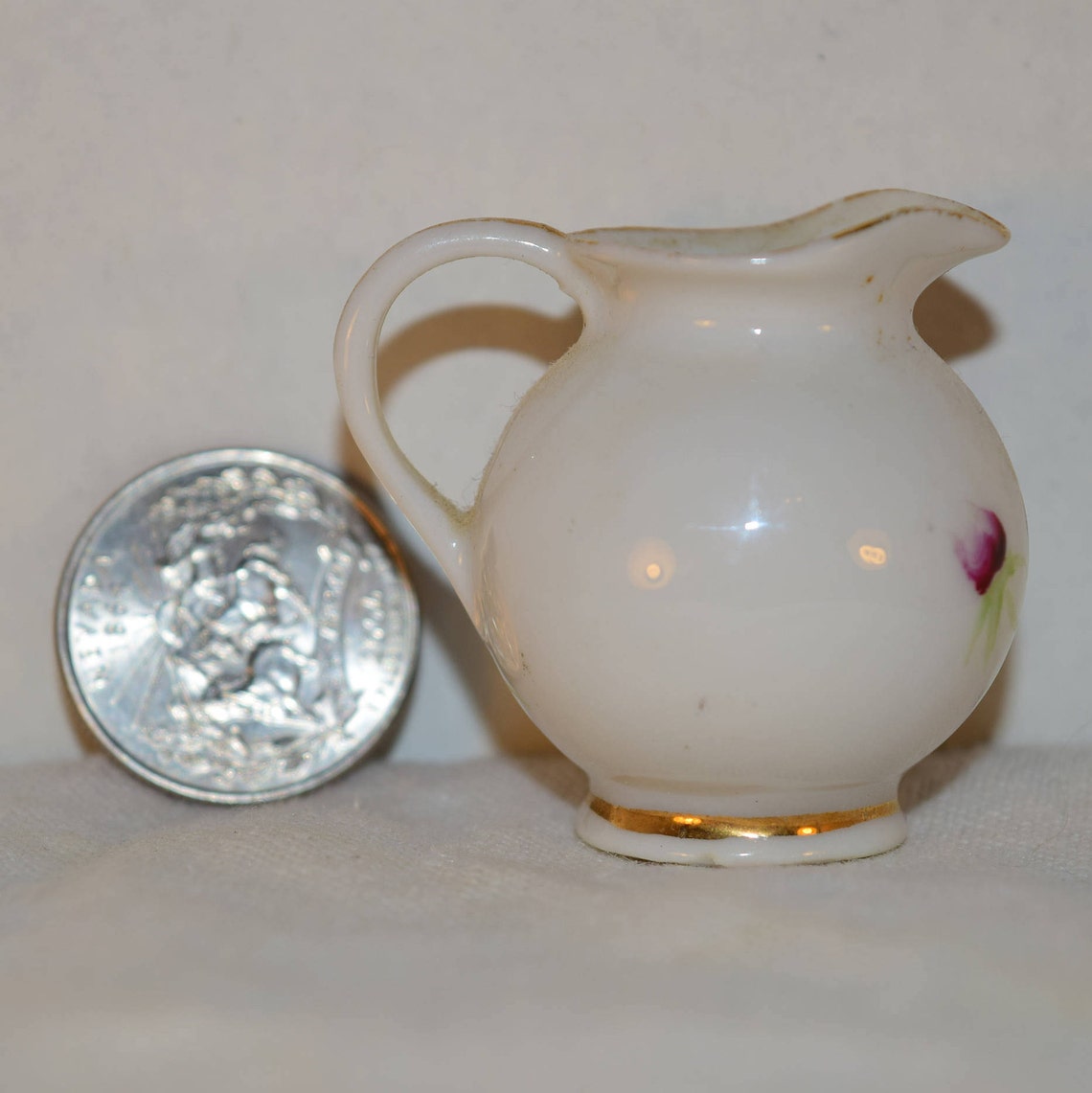Miniature Porcelain Floral Pitcher Vintage Dollhouse Pink | Etsy